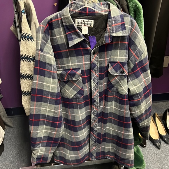 big timber | Jackets & Coats | Mens Big Timber Grey Purple Flannel ...